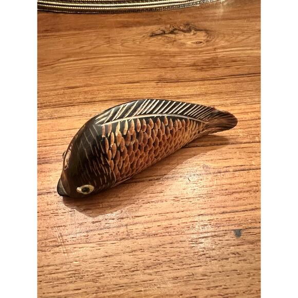 Vintage | Fish | Vintage 96s Handcarved Horn Fish Sculpture Miniature ...